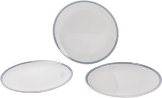 San Ignacio Set mit 3 flachen Tellern, Ø 26 cm, San Ignacio mit blauen Linien