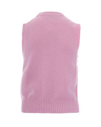 Ganni Womens Wool Gilet Chalk Pink Jumpers Sweater
