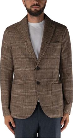 Circolo 1901 Homme, Vestes, Beige, Taille: L Veste Prince de Galles à bouton unique