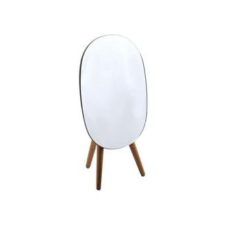 Spirella Badezimmerspiegel Design Alesia - tragbarer Schminkspiegel fürs Badezimmer mit Ablage - Spiegel aus Akazienholz für den Waschtisch