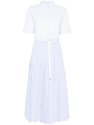 Thom Browne robe mi-longue à rayures - Bleu