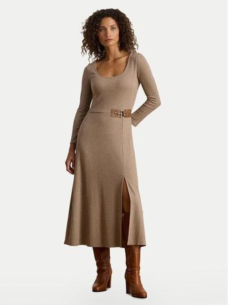 Lauren Ralph Lauren Strickkleid 200980038001 Beige Slim Fit