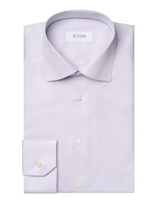 Eton Unifarbenes Signature Twill-Hemd mit Kentkragen, Slim in
