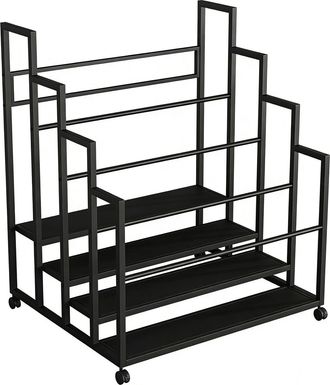 Generic Aufbewahrungsregal for Yogamatten Heimfitnessstudio-Regal mit Rollen Gro&szlig;es Ablagefach for Yogabl&ouml;cke Einfache Montage Platzsparend(Black - Quadruple 