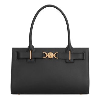 Versace Schwarze Leder Tote Tasche - - Bags - Damen - Schwarzk - ONE SIZE
