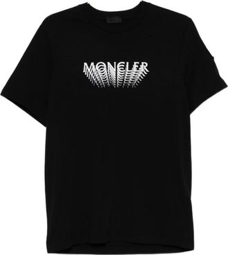Moncler Homme, Tops, Noir, Taille: 3XL Logo Patch Cotton T-Shirt