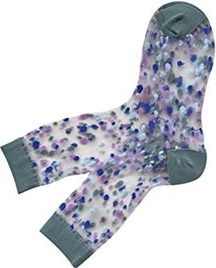 Generic Lot de chaussettes transparentes à pois fins pour femme, bleu, Taille unique