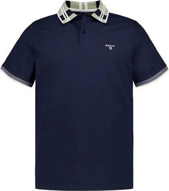 Barbour Herren Polo-Shirt blau Baumwoll-Jersey