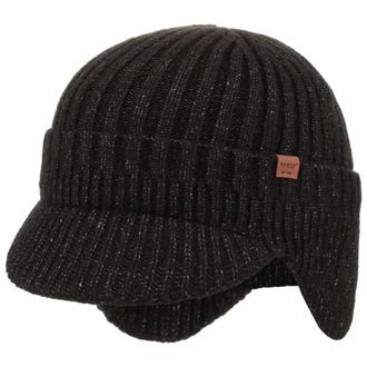 Barts Duncin Beanie Strickm&uuml;tze Winterm&uuml;tze Kinder/Damen/Herren - mit Umschlag, Schirm, Lederband Winter Herbst-Winter - One Size schwarz
