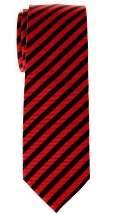 Retreez Cravate Fine Slim &Agrave; rayures Tiss&eacute;e en Microfibres de Rouge et noir
