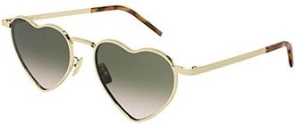 Saint Laurent SL 301 Loulou Lunettes de Soleil, Doré/Vert Ombré, 55 Mixte