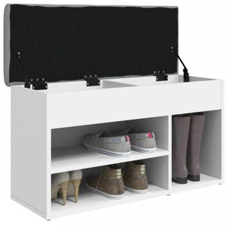 vidaXL Schuhbank Wei&szlig; 82x32x45,5 cm Holzwerkstoff Vidaxl