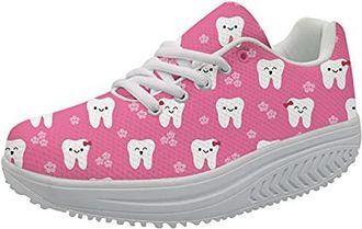 Showudesigns Femme Baskets Infirmier Chaussures de Minceur Running Chaussures de Marche Sport Mode Compensées Respirantes Femme Gym Fitness Sneakers Jogging