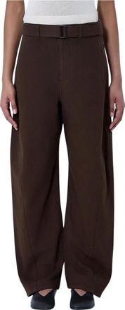 Christophe Lemaire Femme, Pantalons, Brun, Taille: 40 FR Wide-Leg Tailored Pantalons