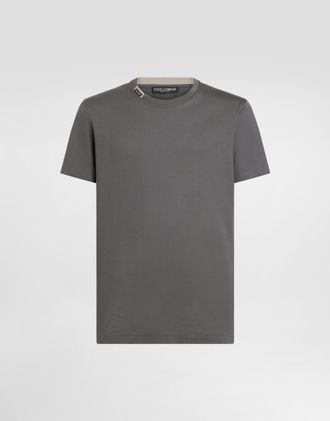 Dolce & Gabbana T-shirt Aus Baumwolljersey - Mann T-shirts Und Polos Grau Baumwolle 60