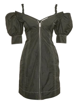 Ganni robe courte &agrave; &eacute;paules d&eacute;nud&eacute;es - Noir