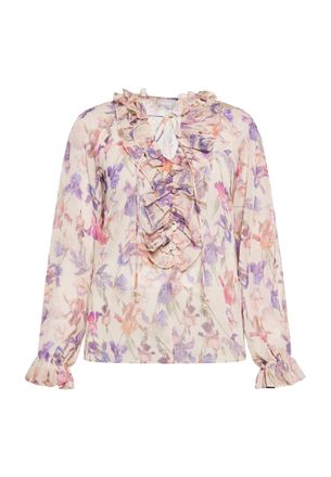 Usha Bluse Damen Creme Mehrfarbig
