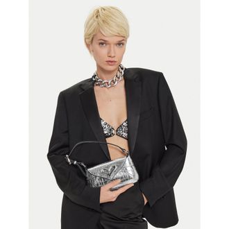 Pinko Handtasche PINKO 520 Shoulder Baby Fl AI 24-25 PLTT 103764 A1W5 Silberfarben