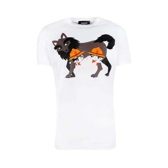 Dsquared2 Wei&szlig;es Baumwoll-T-Shirt Hergestellt in Italien - - Tops - Herren - Wei&szlig; - XL