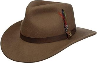 Stetson Chapeau en Feutre Oklahoma Western Homme - Outdoor de Rodeo avec Bandeau Cuir Automne Ete Printemps Hiver Printemps-ete - L (58-59 cm) Marron