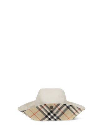Burberry Womens Check Bucket Hat Tundra Cotton E Hairbands