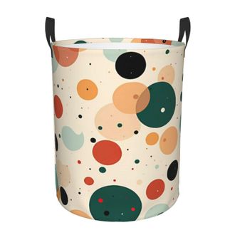 Generic Bunte Kreise W&auml;schesammler Rund W&auml;schek&ouml;rbe Mit Henkel W&auml;schetonne F&uuml;r W&auml;schekammer Lagerung Spielzeug