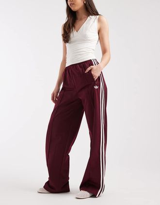 adidas Originals Firebird - Pantalon de surv&ecirc;tement ample - Bordeaux et blanc cass&eacute;-Rouge