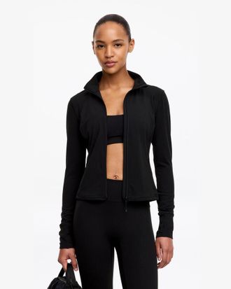 Arket Weiche Trainingsjacke Mit Rei&szlig;verschluss -Schwarz