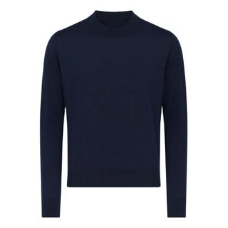 Paolo Pecora Maglia Girocollo Lana Merino Extrafine - - Knitwear - Herren - Blau - S