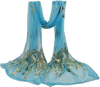 ZYUEER Écharpe, Châle Longue Douce Wrap Foulard A Pois - Différentes Couleurs Disponibles, Size:160 * 43cm (Bleu Ciel)