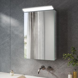 Sonni Spiegelschrank Bad mit Beleuchtung, Edelstahl Medizinschrank IP44 Wasserciht, Spiegelleuchte mit Kaltweißem Licht und Wandschalter für Badezimmer 36 x