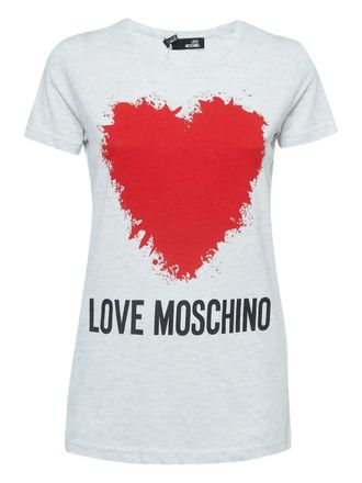 Moschino t-shirt à imprimé coeur - Gris