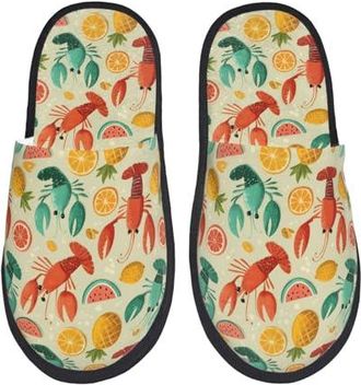 Generic Homard De Dessin Anim&eacute; (2) Homme Femme Slippers Peluche Chaussures De Maison Confortable Chaussons Pour Ext&eacute;rieur Maison Automne M