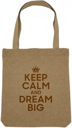 Fabulous Sac Shopping Tote Bag Aspect Lin - Keep Calm and Dream Big Reve Angleterre - Sac de Courses Toile Epaisse 360g Beige Naturel Cabas Port&eacute; Epaule Solide