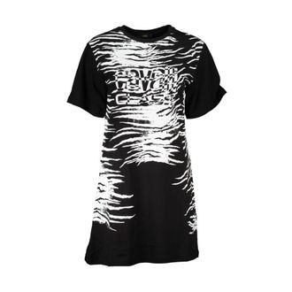 Cavalli Bedrucktes kurzes Kleid - - Dresses - Damen - Schwarzk - XS