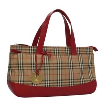 Burberry Pre-owned Toile sacs-main - Femme - Pre-owned - Beige - Taille: ONE Size