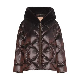 Max Mara Nebbie Daunenjacke mit Kapuze - - Jackets - Damen - Braun - S