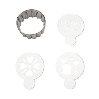 Städter Plätzchen-Deko Rosette - Set, 4-teilig Edelstahl / Kunststoff 4 cm