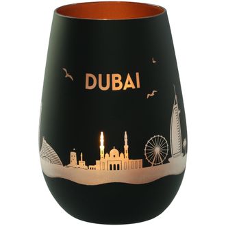 Goodtimes Windlicht Dubai Skyline (Schwarz & Bronze)