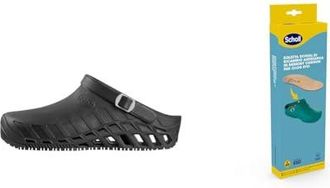 Scholl Clog Evo Noir + Semelles Anatomiques et Antistatiques pour Clog Evo - Noir/Marron