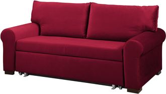 Mørteens home24 Schlafsofa Country Deluxe Rot/Rot Samt Krysia 205cm mit Schlaffunktion Glamour