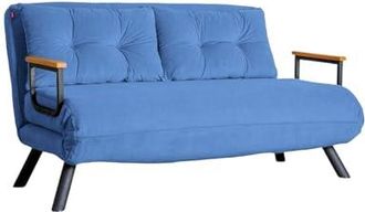Dmora Schlafsofa 2-Sitzer Merak 133x78 cm blau, Stauraum