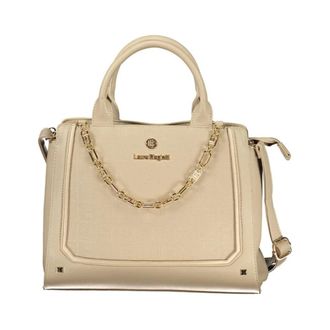 Laura Biagiotti Femme, Sacs, Beige, Taille: ONE Size Sac &agrave; main en PVC avec poign&eacute;e sup&eacute;rieure et fermeture &agrave; bouton-pression