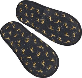 Generic Slippers Cerfs De No&euml;l Portative Pantoufles En Coton Unisexe Hiver Chausson Pour Invit&eacute; Camping Femmes L