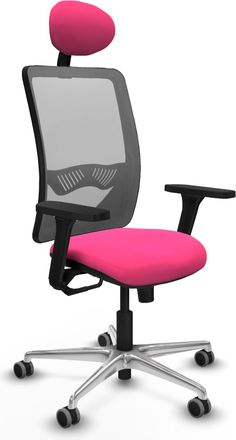 Piqueras y Crespo Rosa Schreibtischstuhl Zulema mit 3D-Armlehnen, h&ouml;henverstellbarer Lendenwirbelst&uuml;tze und festem Kopfteil, ausgestattet mit 3 Positionen und Schneidsc