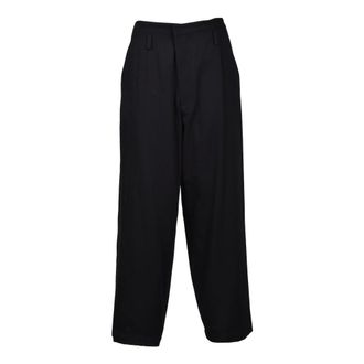 Yohji Yamamoto Femme, Pantalons, Noir, Taille: 40 FR Wide Pantalons