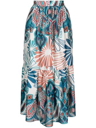 BA&SH Rock mit botanischem Print - Blau