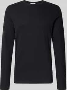 Lindbergh Longsleeve mit Rundhalsausschnitt und Label-Detail