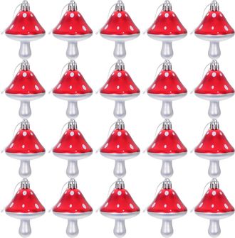 BESPORTBLE 20 St&uuml;ck Teiliges Weihnachtsbaum-fliegenpilz Dekoanh&auml;nger aus Bruchsicherem Kunststoff Farbenfrohe Pilz-Ornamente f&uuml;r Festliche Party-deko und Vielsei