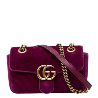Gucci Pre-owned Sac bandouli&egrave;re GG Marmont en velours - Femme - Pre-owned - Violet - Taille: ONE Size